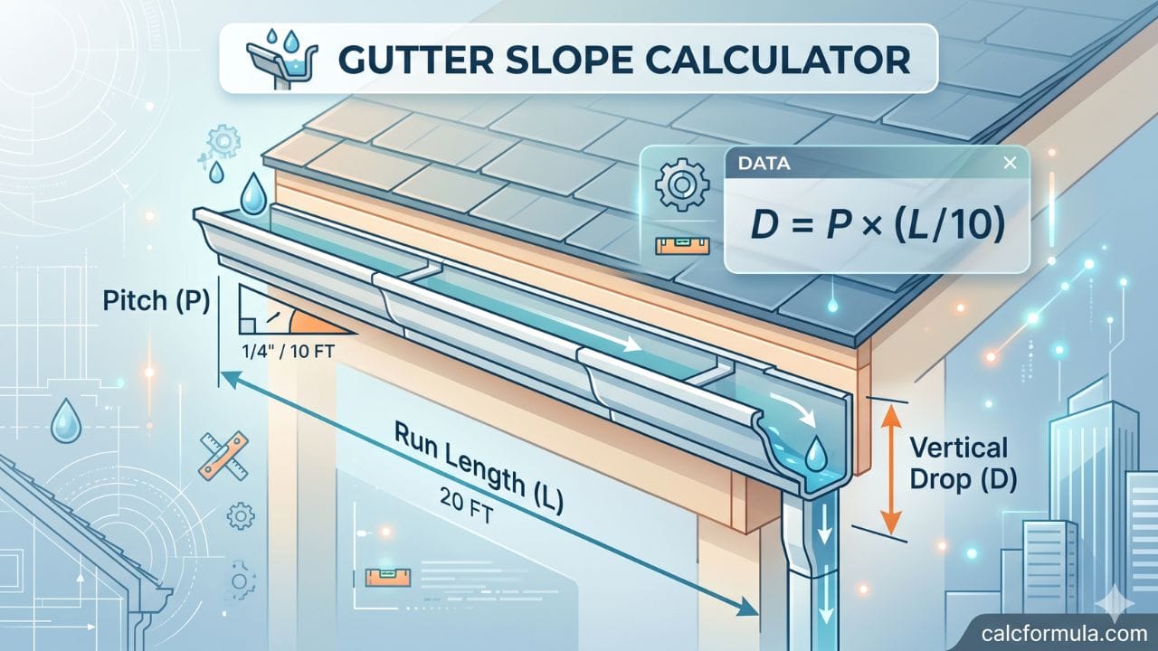 Gutter Slope Calculator Pitch Drop And Downspouts